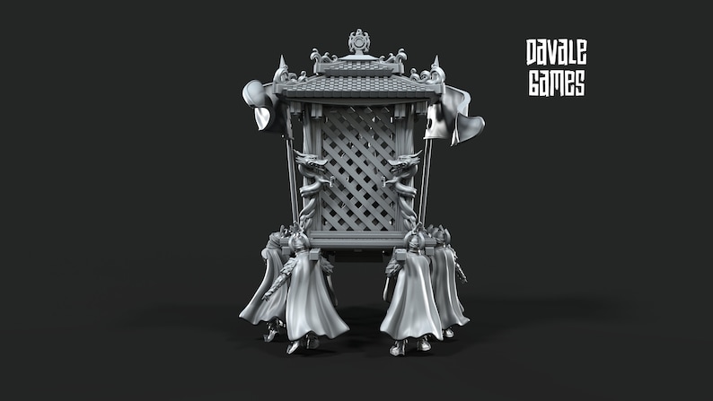 Dragon Army King on Palanquin VB 28mm Miniatures Dnd Minis Fantasy ...