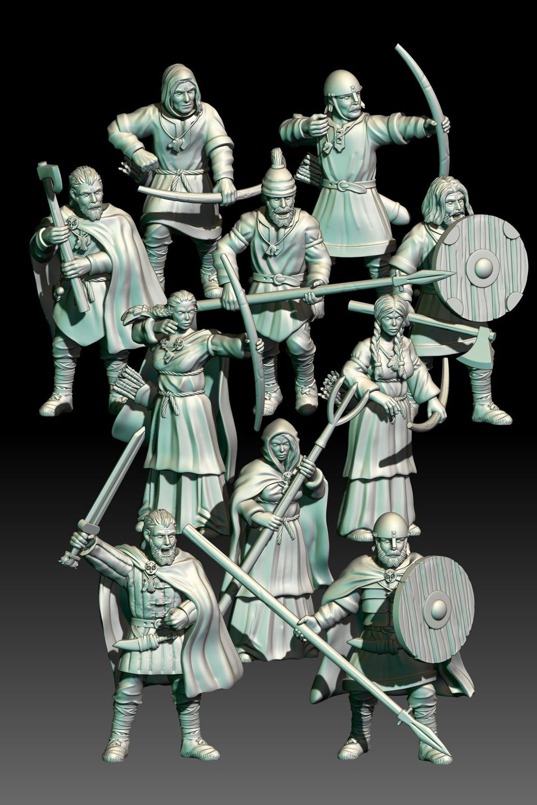 Horse Lords Militia Warriors 28mm Dnd Miniature Dungeon and Dragons ...