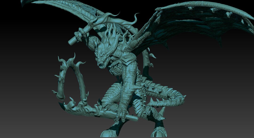 Deepmines Ancient Fire Demon 28mm Miniatures Fantasy Dungeons and ...