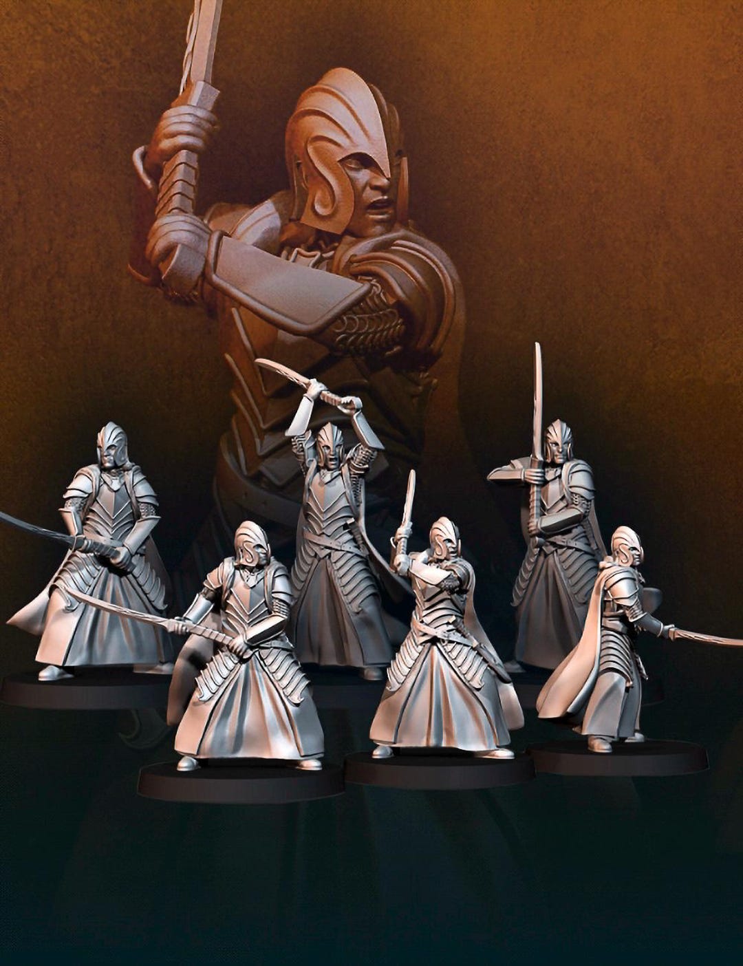 Elf Swordmen 28mm Miniatures Dnd Minis Fantasy Miniatures Dungeons and ...