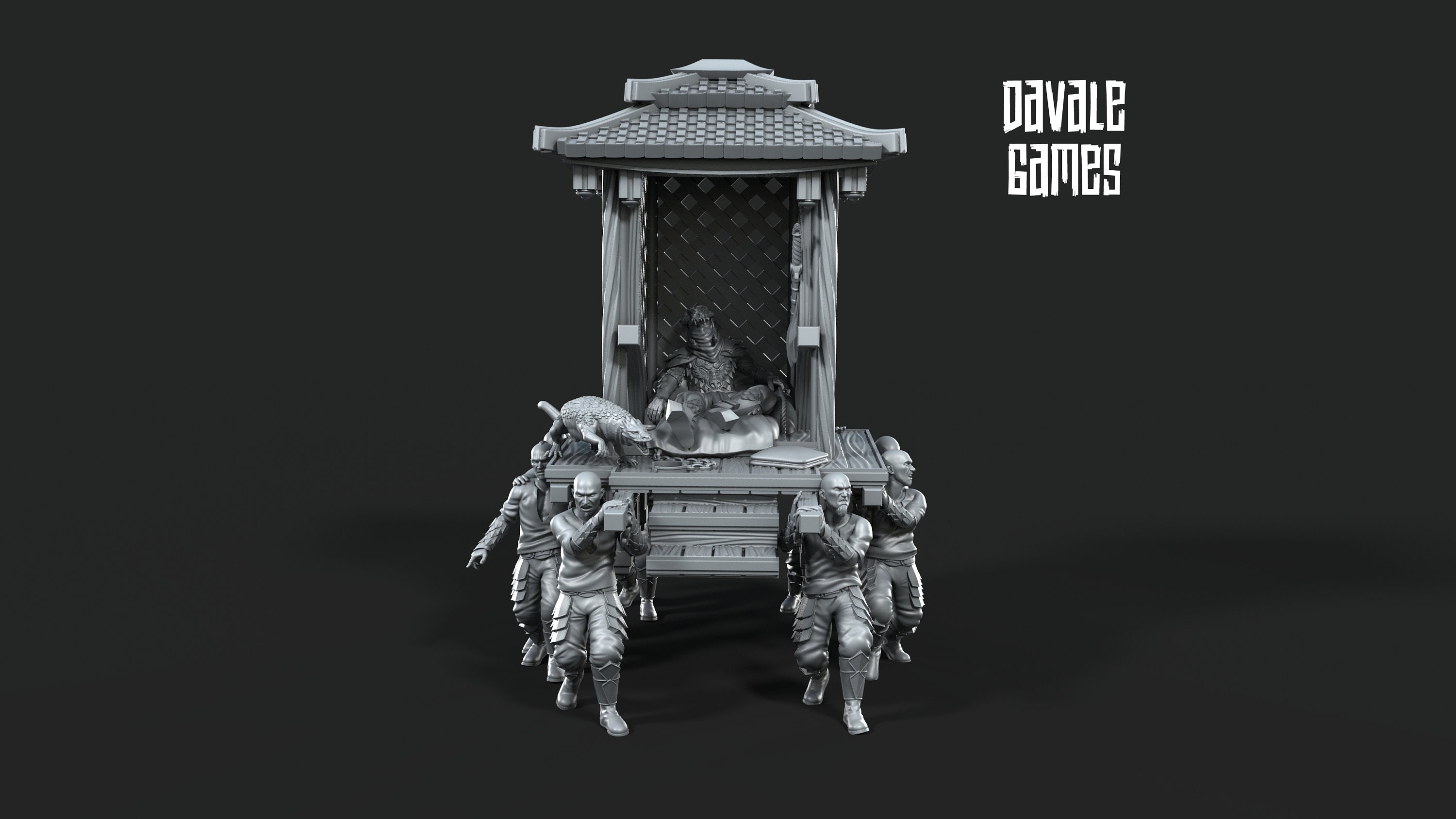 Dragon Army King on Palanquin, 28mm Fantasy Miniature - Etsy