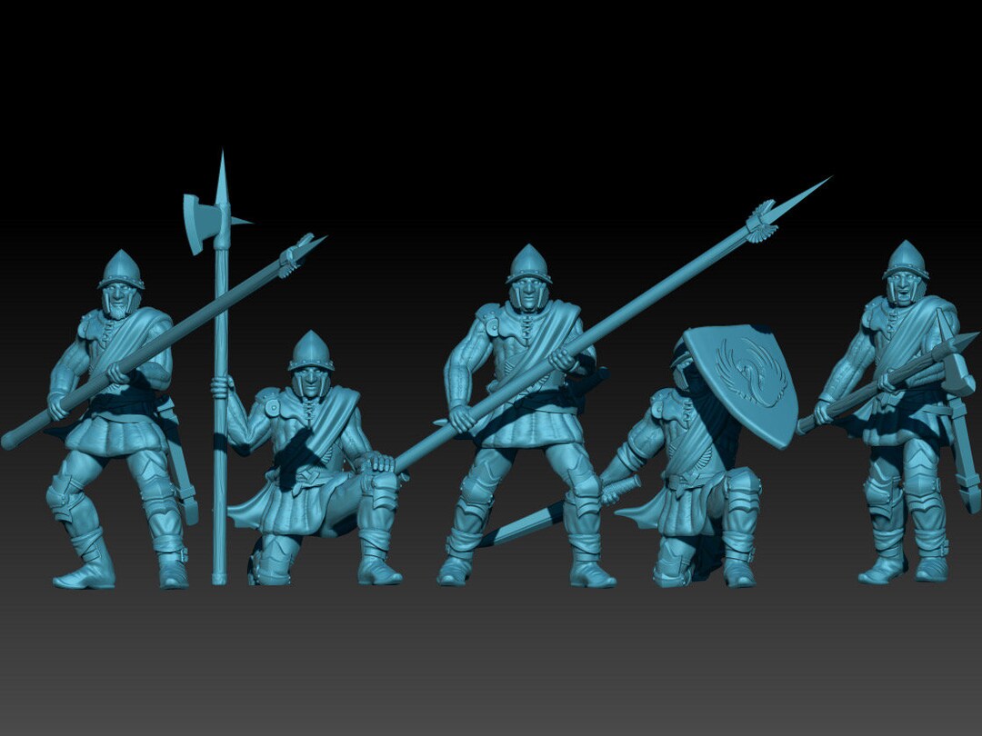 Swan Knights Men at Arms 28mm Miniatures Fantasy Dungeons and Dragons ...