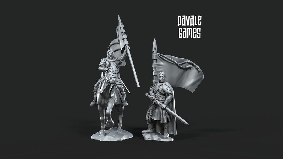 West Human Banner Miniature, 28mm Scale, D&D Wargaming - Etsy