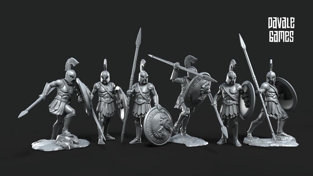 Roman Hóplitas Warriors With Spears 28mm Miniatures Dnd Minis Fantasy ...