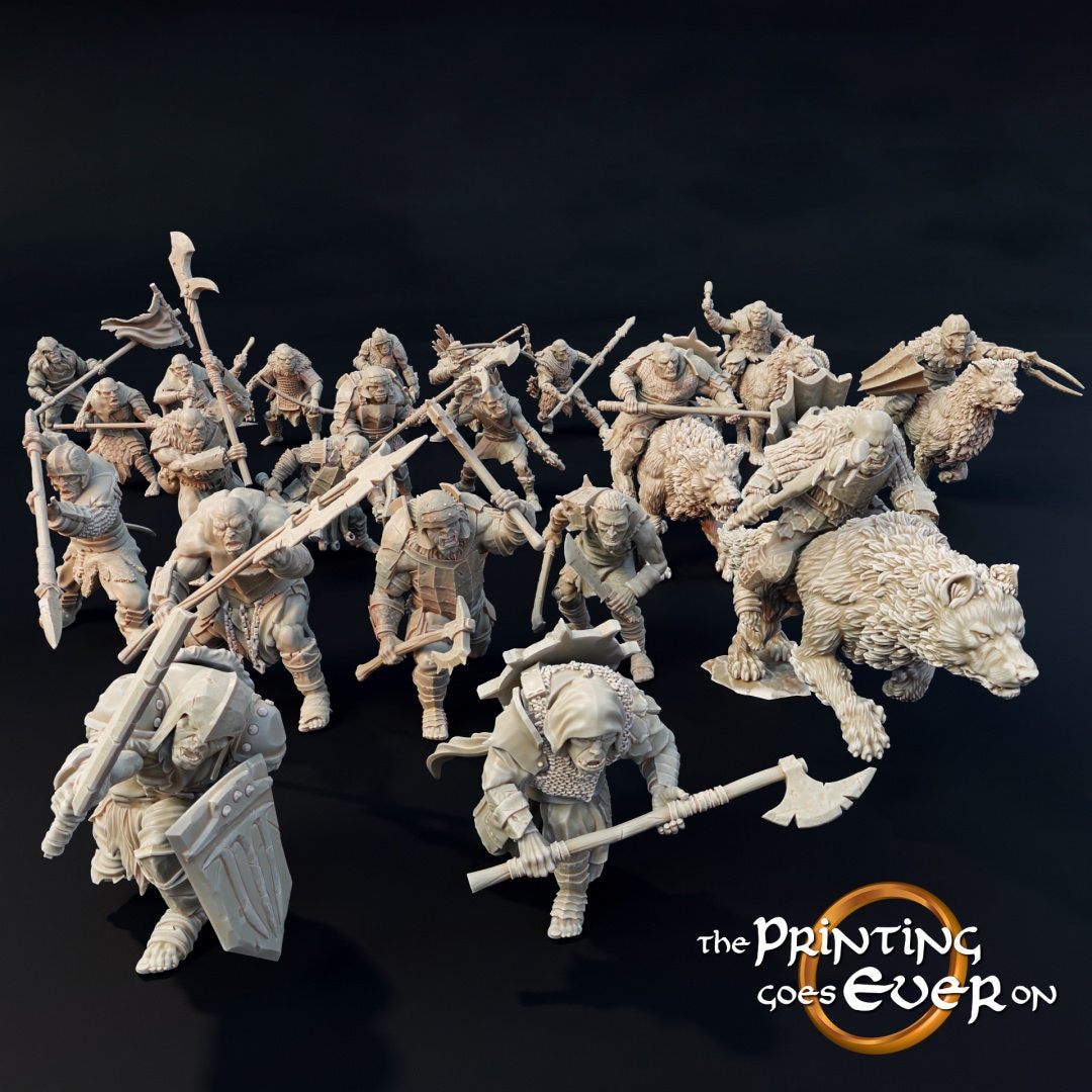Orcs Warband 28mm Miniatures Dnd Gift Fantasy Miniatures Dungeons and ...