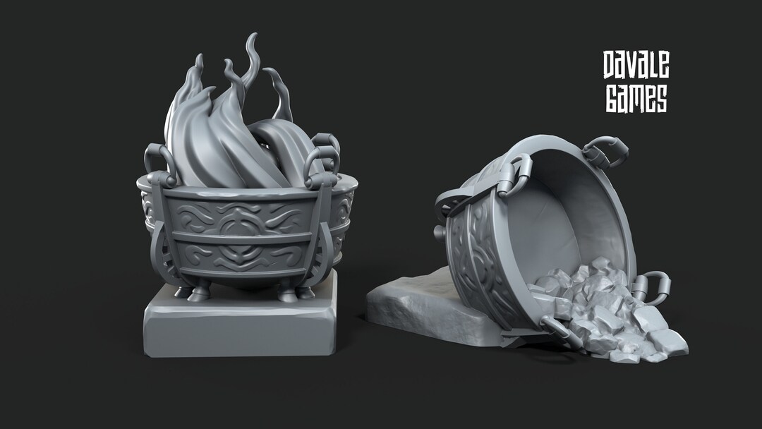 28mm Scatter Terrain Cauldrons Tabletop Fantasy Wargaming Miniature Dnd ...