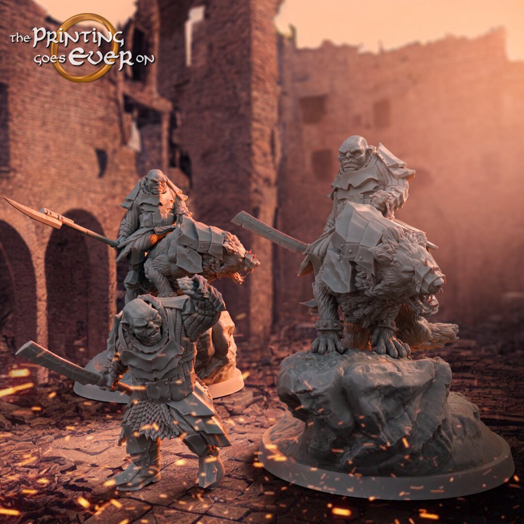 Assault Orcs War Leader 28mm Miniatures Dnd Fantasy Miniatures Dungeons ...