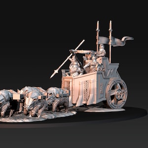 Silver Goat Dwarves Chariot MESBG LOTR 28mm Fantasy Tabletop Wargames ...