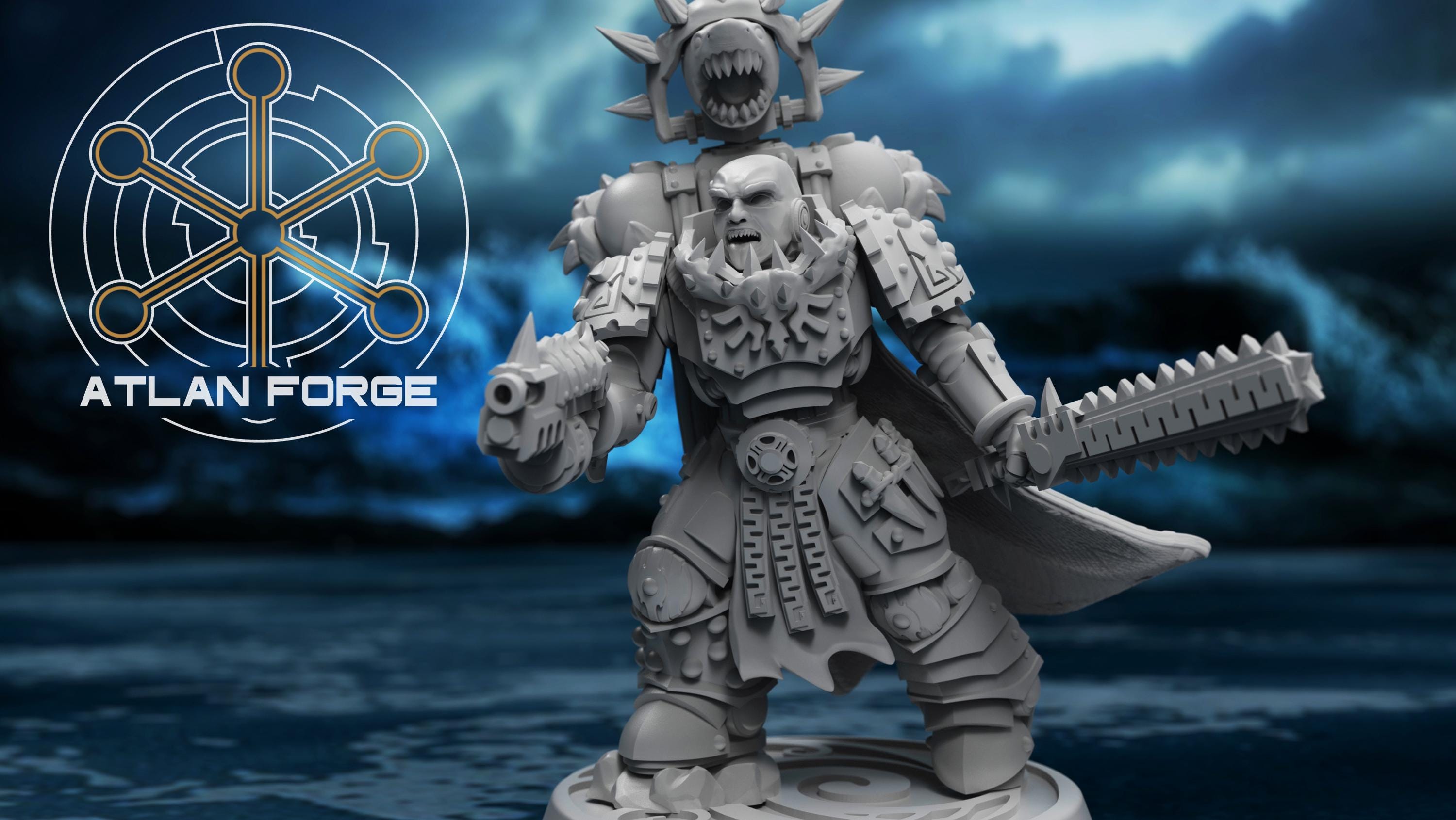 Wai Toa Captain 32mm Fantasy Miniature | Ocean Shark Warrior Leader for ...