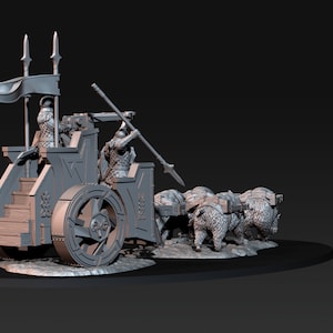Silver Goat Dwarves Chariot MESBG LOTR 28mm Fantasy Tabletop Wargames ...