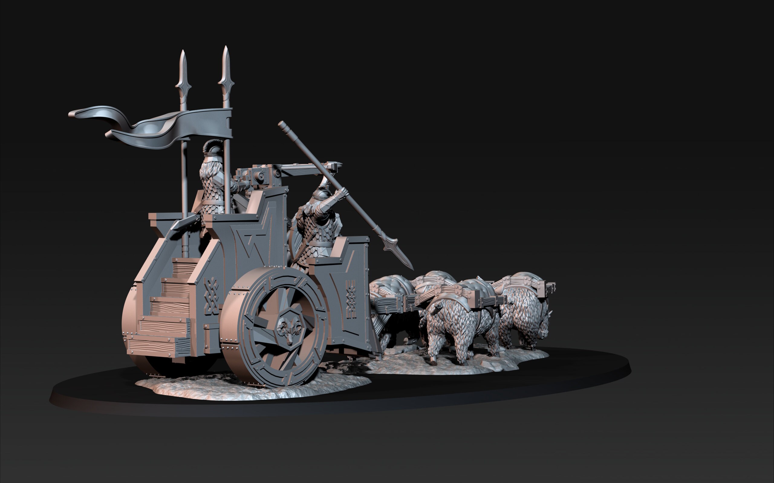 Silver Goat Dwarves Chariot MESBG LOTR 28mm Fantasy Tabletop Wargames ...
