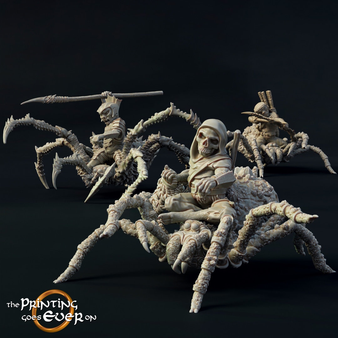 Goblin Spider Riders Miniatures, 28mm D&D Fantasy Wargaming Minis - Etsy