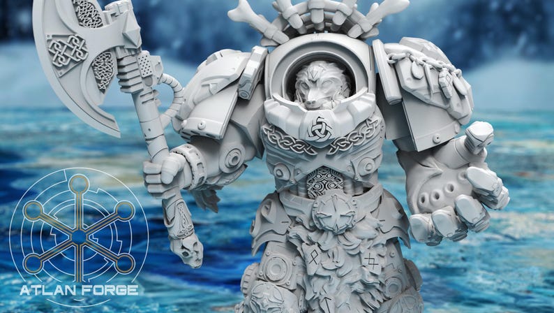 Asgardian Assault Einherjar: 32mm Sci-fi Miniatures Kit - Atlan Forge ...