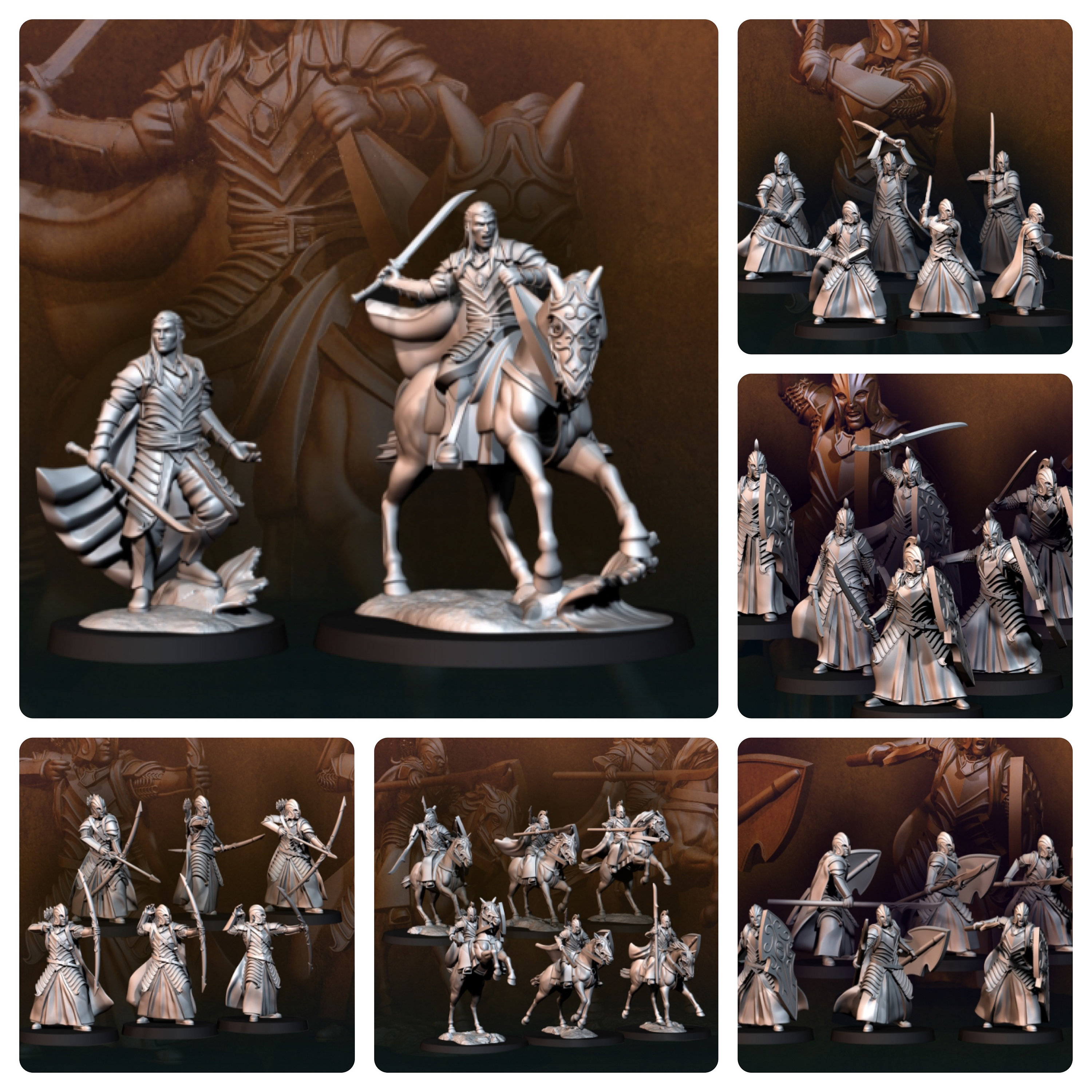 High Elf Resin Miniature Box Set, DND, Wargaming Miniatures - Etsy
