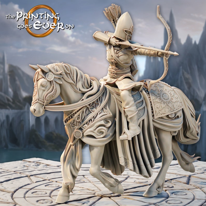 Mounted Elven Knights Miniatures: 28mm Resin Fantasy Wargaming Mini - Etsy