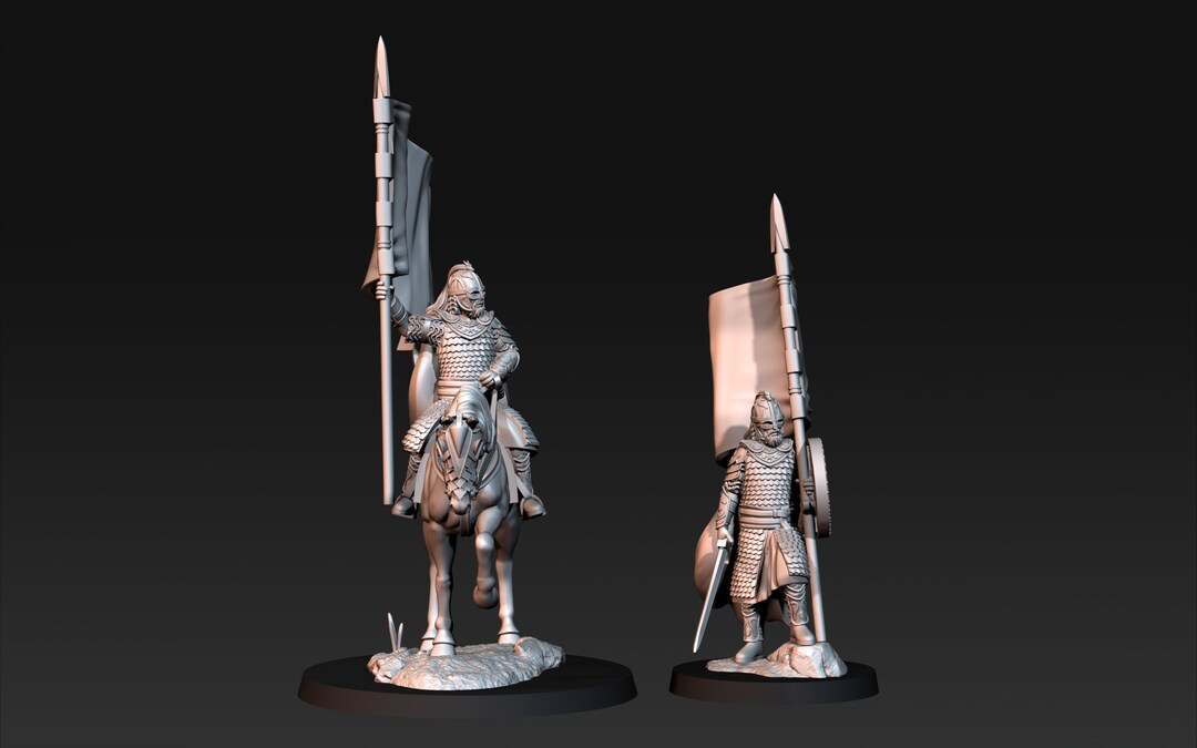 West Human Royal Guard Banner 28mm Dnd Miniature Dungeon and Dragons ...