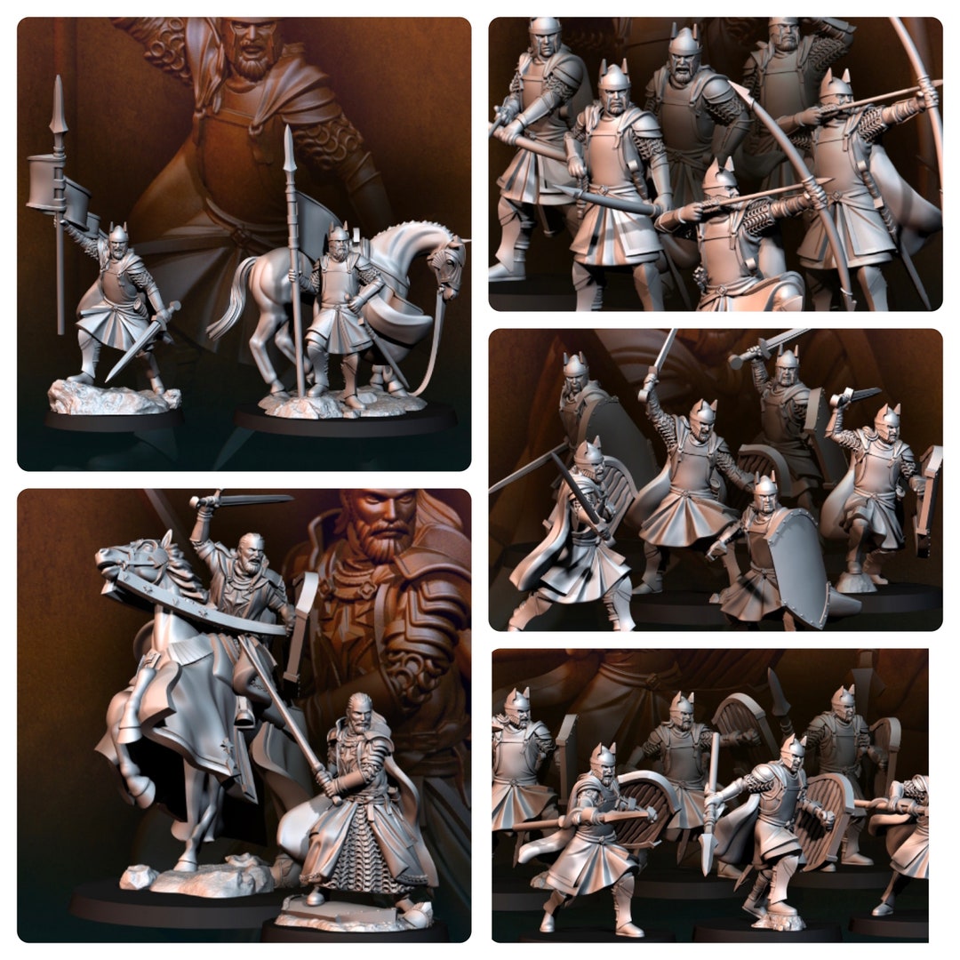 High Human Army Miniatures Set: 28mm Scale, D&D Wargaming - Etsy