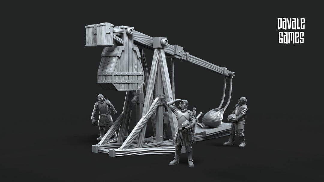 Grey Castle Trebuchet 28mm Miniatures Dnd Minis Fantasy Miniatures ...