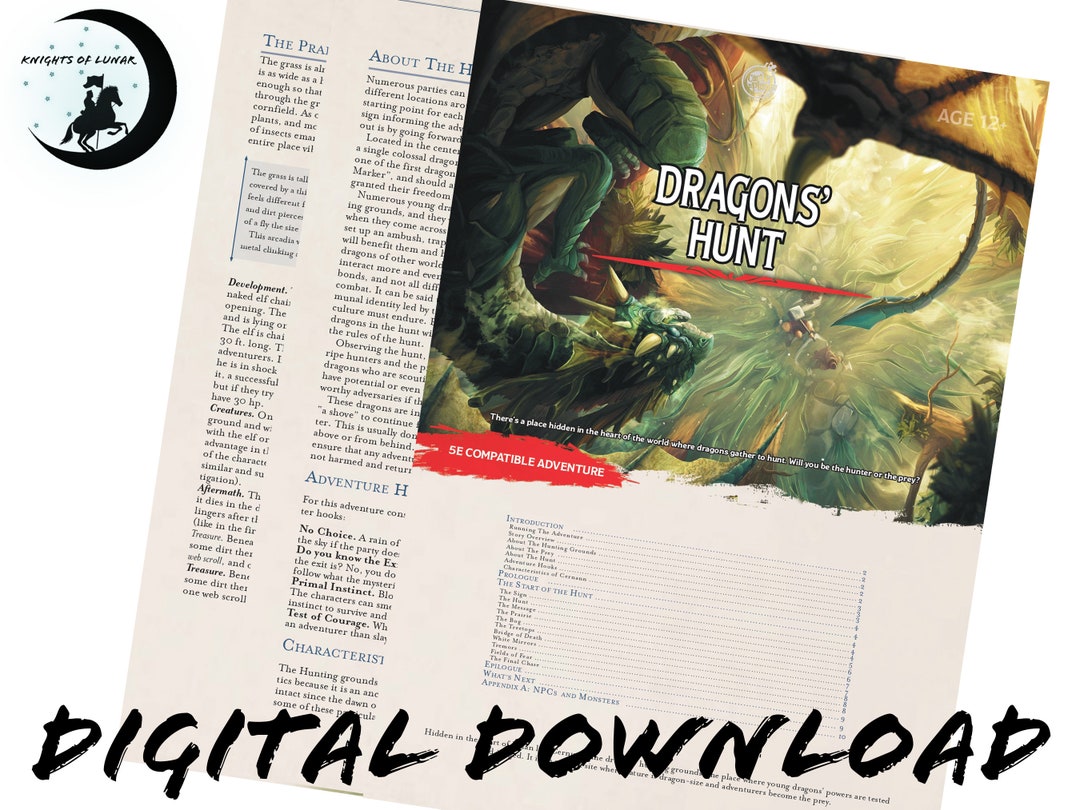 Dnd Dungeon Master's 5e Adventure Story Dragon's Hunt PDF Guide for ...
