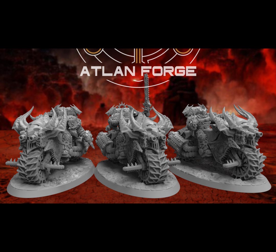 Demon Bikers of Hades 32mm Sci-fi Fantasy Miniature for Tabletop Games ...