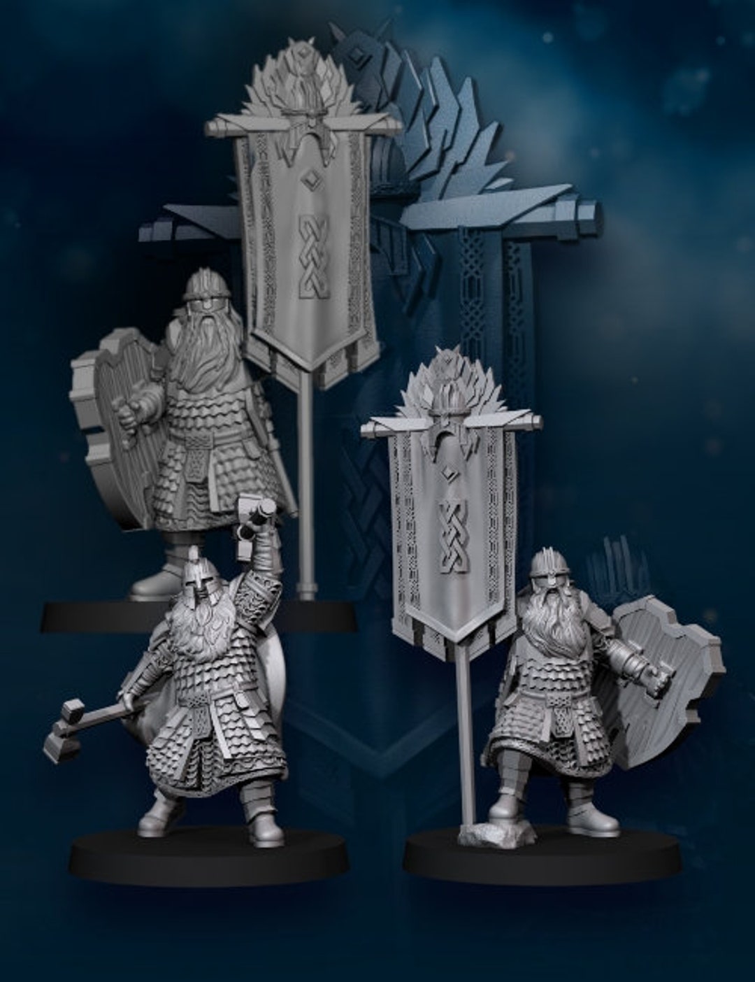 Kalak Kingdom Champion Dwarfs 28mm Miniatures Fantasy Dungeons and ...