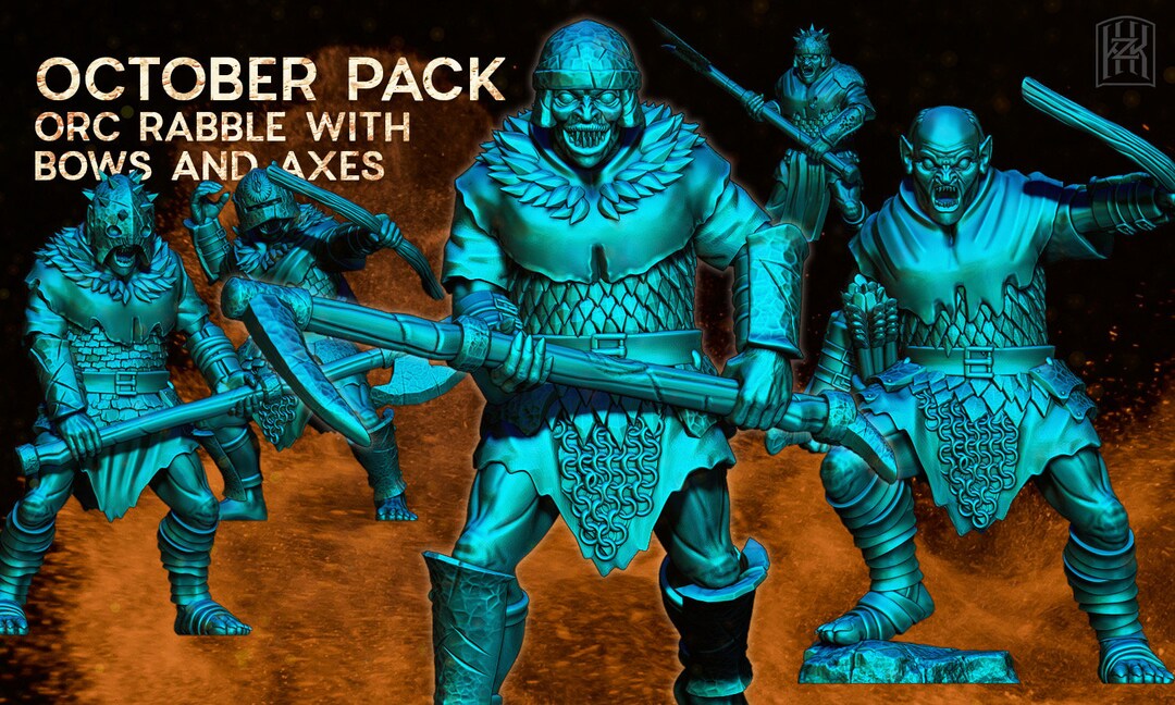 Orc Rabble Pack 28mm Miniatures Dnd Gift Fantasy Miniatures Dungeons ...