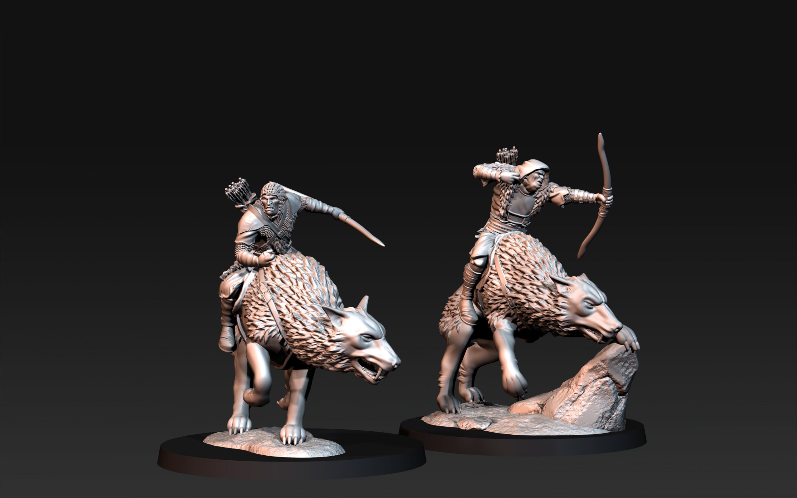 Warg Riders 28mm Miniatures Dnd Minis Fantasy Miniatures - Etsy