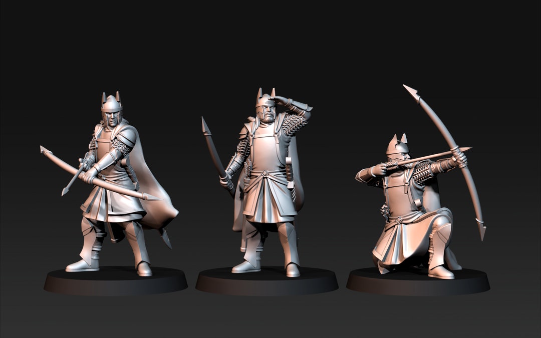High Human Archers White City LOTR Dnd Fantasy Tabletop 28mm - Etsy