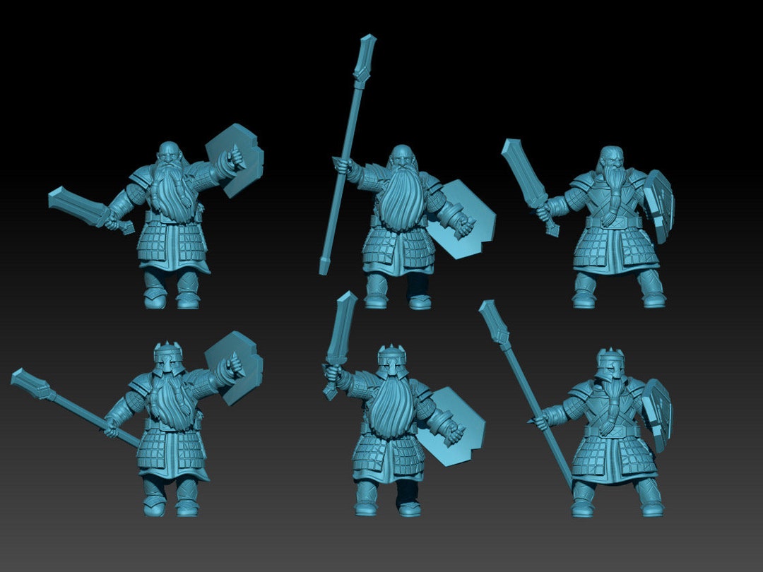 Stonehand Dwarven Shield Warriors 28mm Miniatures Fantasy Dungeons and ...