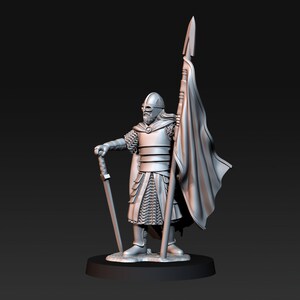 West Human Banner Bearer: 28mm Fantasy Wargaming Miniature - Etsy