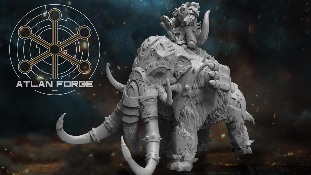 Cybernetic War Mammoth 32mm Wargame Fantasy Miniature Dnd Wargaming ...