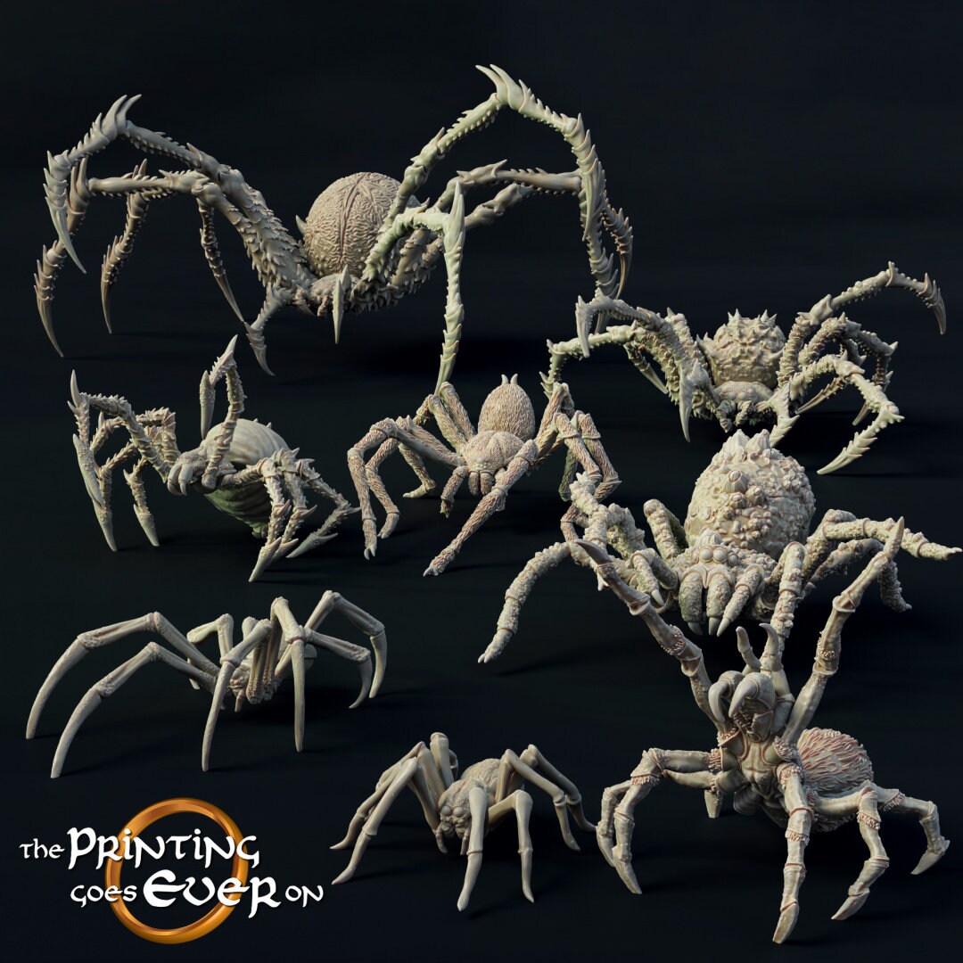 Giant Spider Set 28mm Miniatures Dnd Minis Fantasy Miniatures Dungeons ...