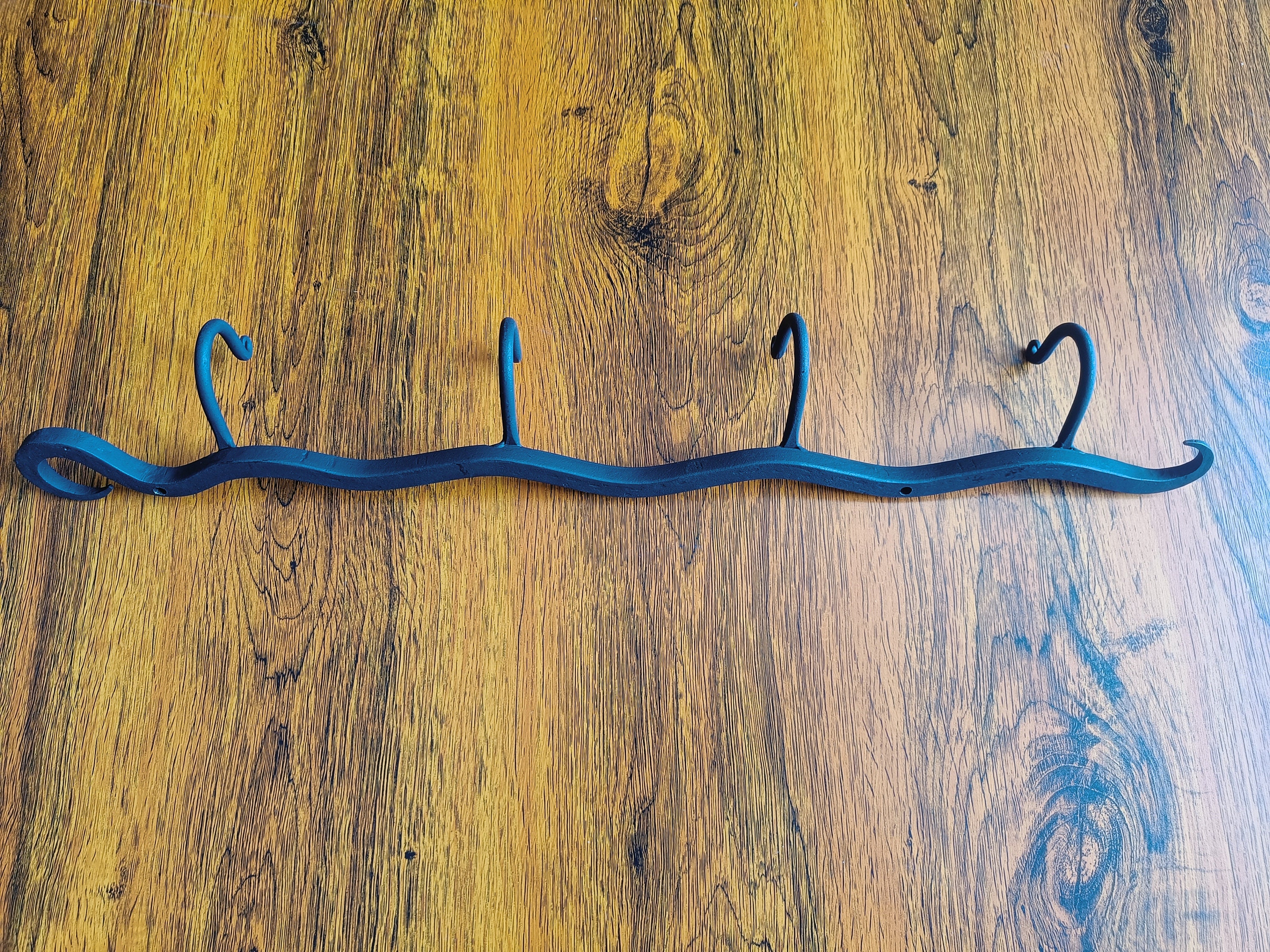 Iron Hand Forged 4-tier Twist Style Hook Hook Hand Forged Coat Rack ...