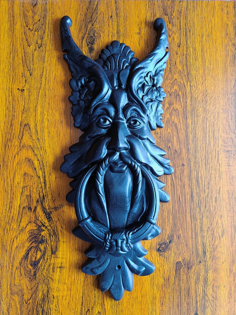Cast Iron Door Knocker , Big Face Devil Style Door Knocker , Vintage ...
