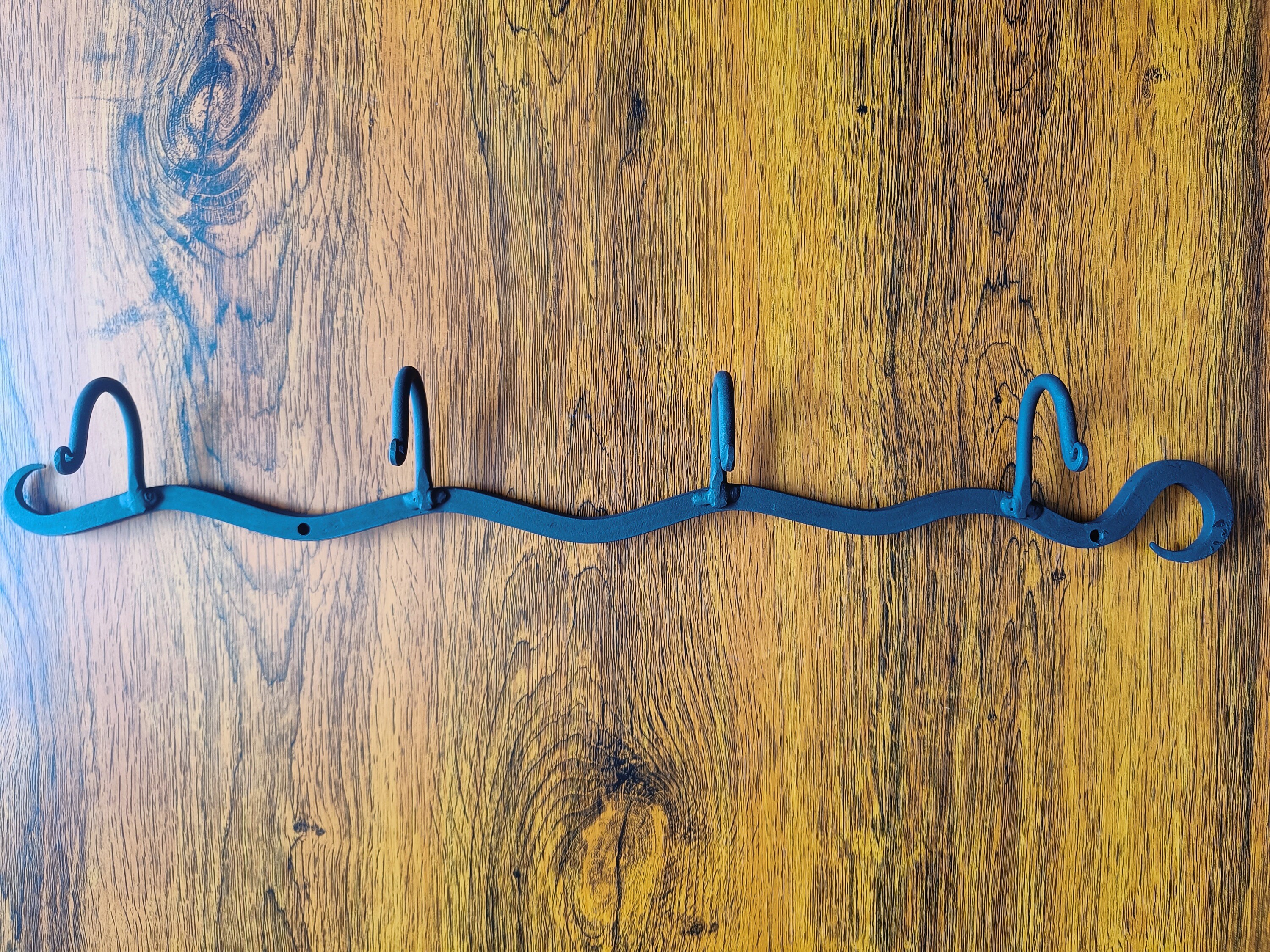 Iron Hand Forged 4-tier Twist Style Hook Hook Hand Forged Coat Rack ...