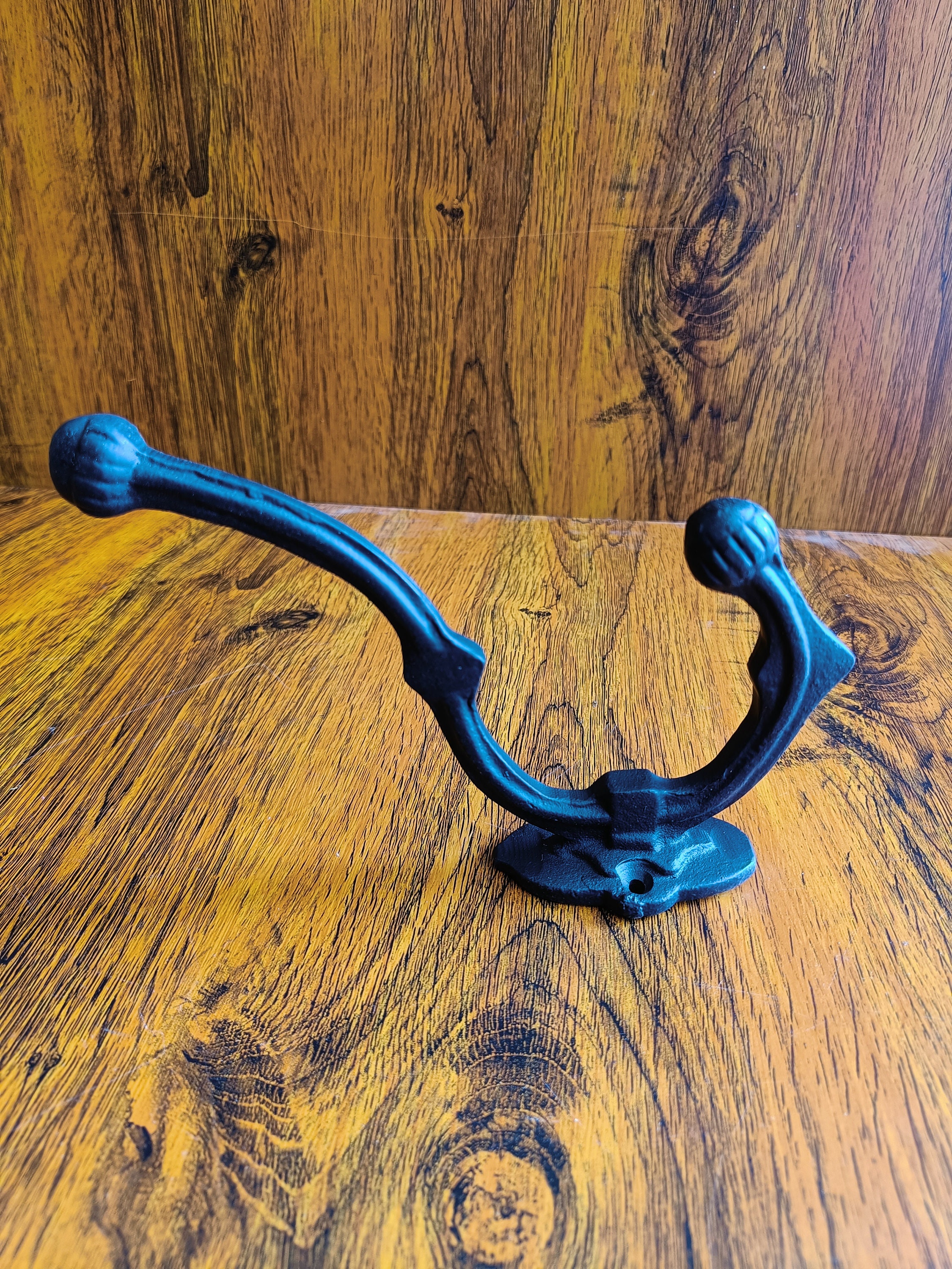 PACK OF 2 BLACKSMITH Cast Iron Rustic Hat and Coat Hooks Vintage Retro ...