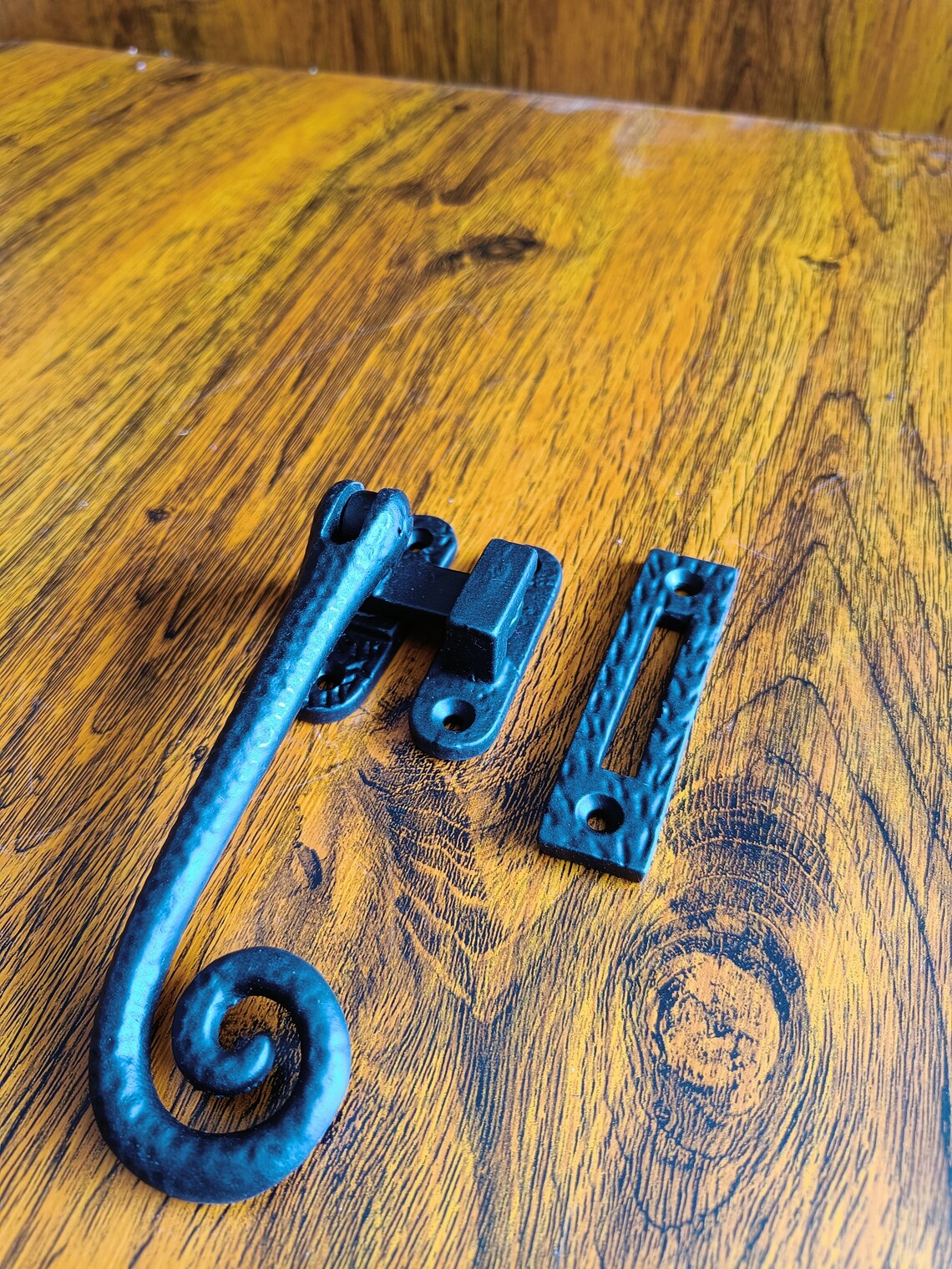 Cottage Forged Iron Slide Bolt Lock, Shutters Latch Lock, Rustic Door ...