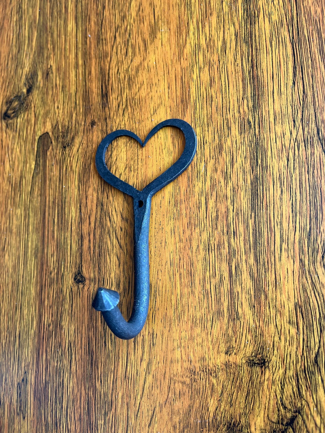Hand Forged Iron Heart Shaped Hooks(set Of-4) Handcrafted by Well ...