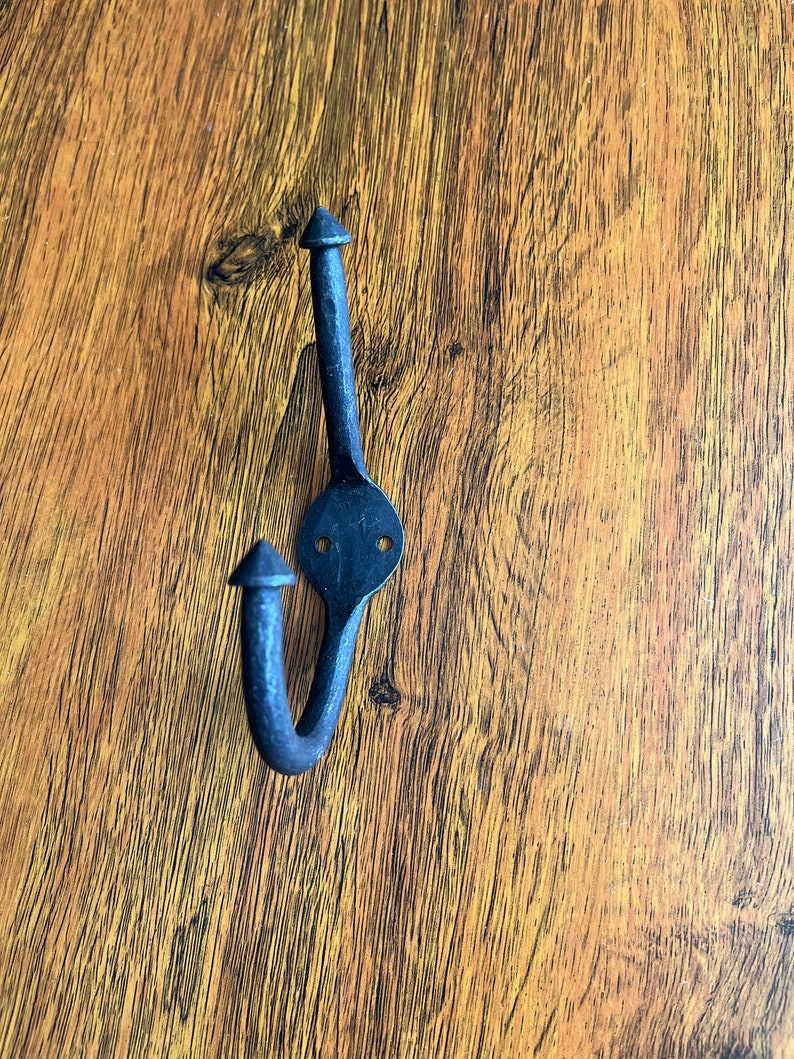 Hand Forged Iron Coat Hooks, Premium Black Finish (set of 4) - Etsy