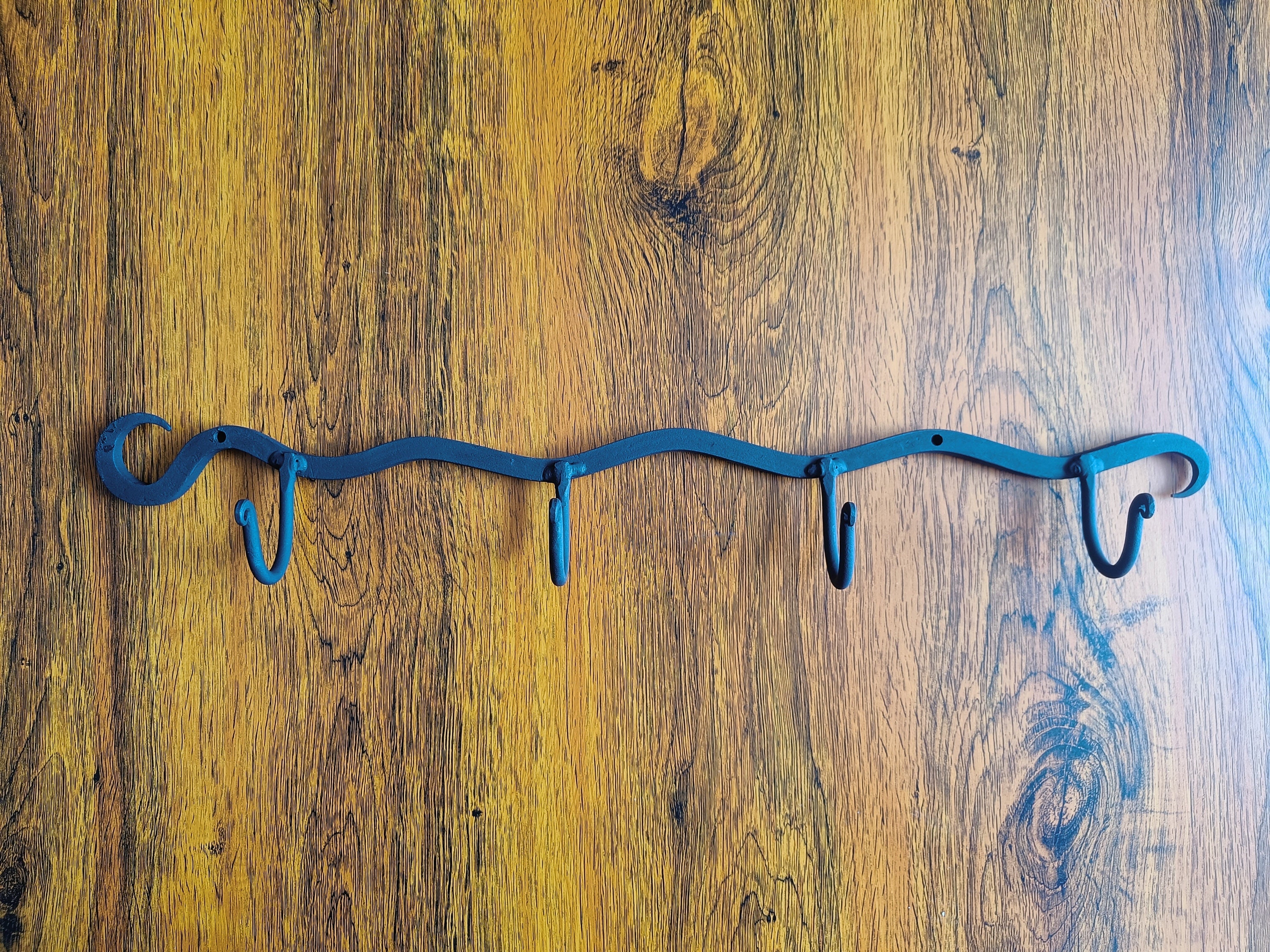 Iron Hand Forged 4-tier Twist Style Hook Hook Hand Forged Coat Rack ...