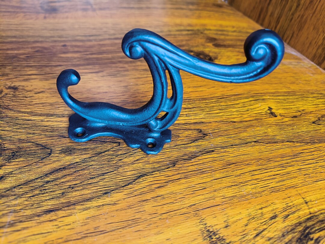 PACK OF 4 BLACKSMITH Cast Iron Rustic Hat and Coat Hooks Vintage Retro ...