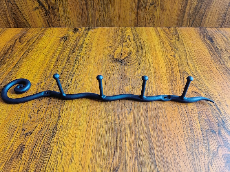 Iron Hand Forged 4-tier Snake Tail Design Hooks Hook Hand Forged Coat ...