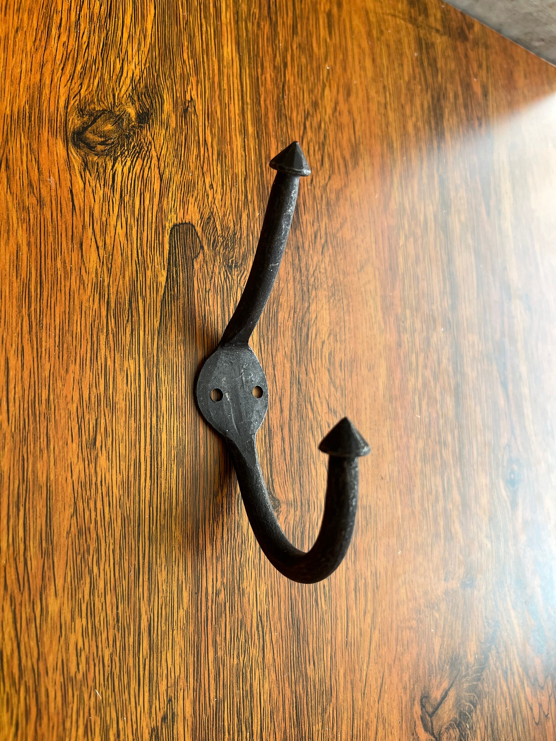 Hand Forged Iron Coat Hooks, Premium Black Finish (set of 4) - Etsy