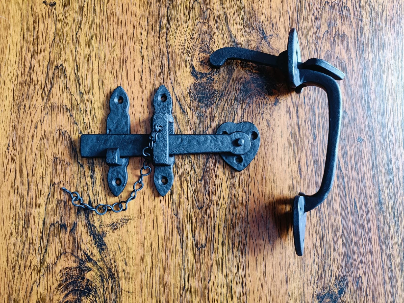 Antique Black Iron Suffolk Thumb Latch Set Penny & Arrow End Cottage ...