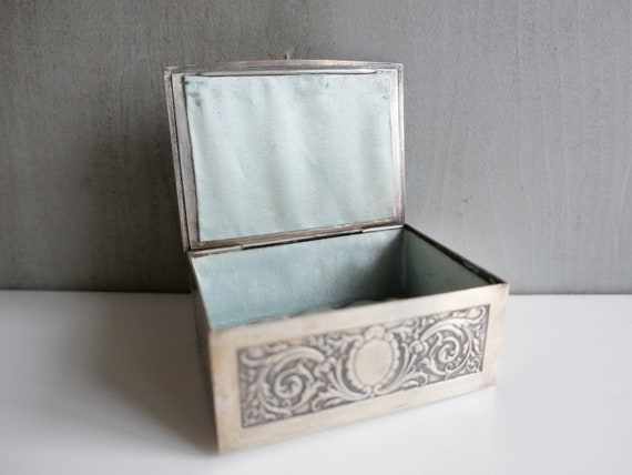 Rare antique box capitonné French 19th century gravur… - Gem