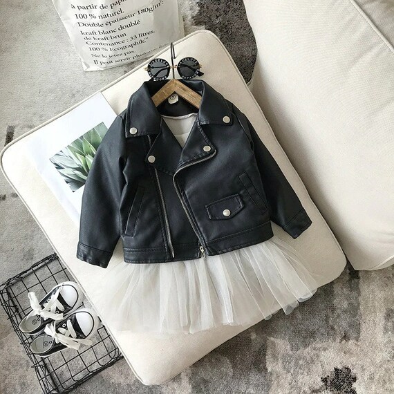 Baby Black Rocker Jacket Baby Black Leather Jacket Baby - Etsy