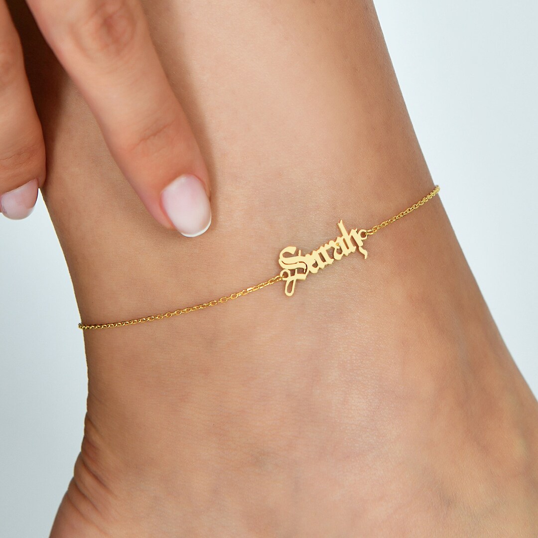 Personalized Name Anklet Custom Silver Anklet Dainty - Etsy