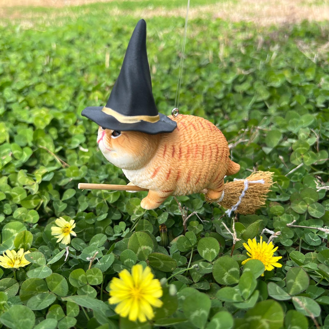 Kawaii Cheeseball Wizard Cat Magic Orange Cat Car Pendantwitch Cat ...
