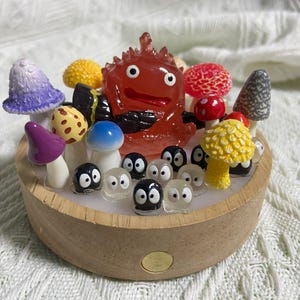 Kawaii Mushroom Calcifer Soot Sprites Anime Night Light Table Lamp Home ...