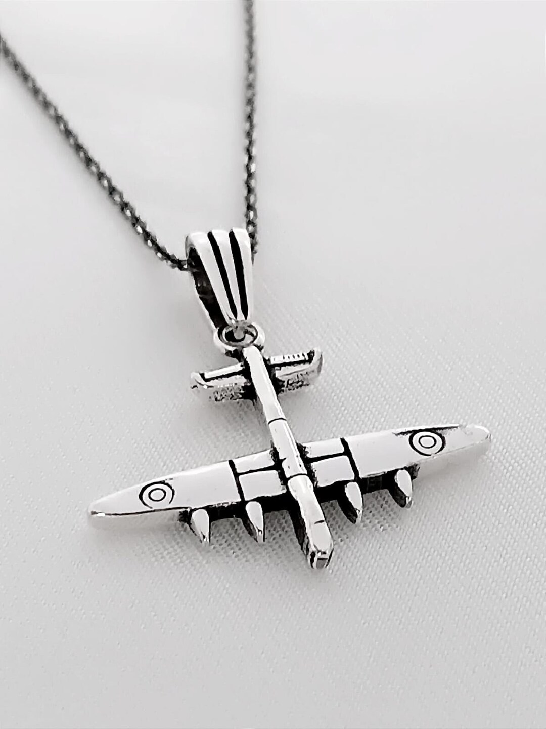 Sterling Silver Airplane Necklace-airplane Necklace for Men-pilot ...